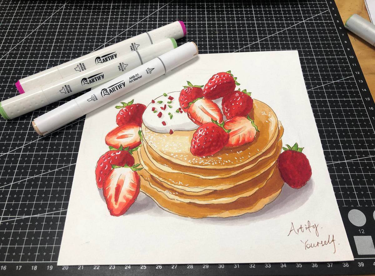 How to draw pancakes with art markers – Artify
